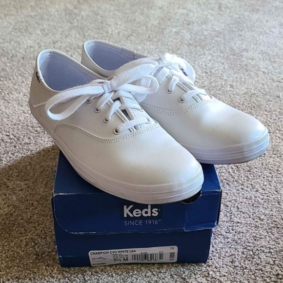 Keds | Shoes | Keds Champion White Leather Sneakers Girls 55m | Poshmark